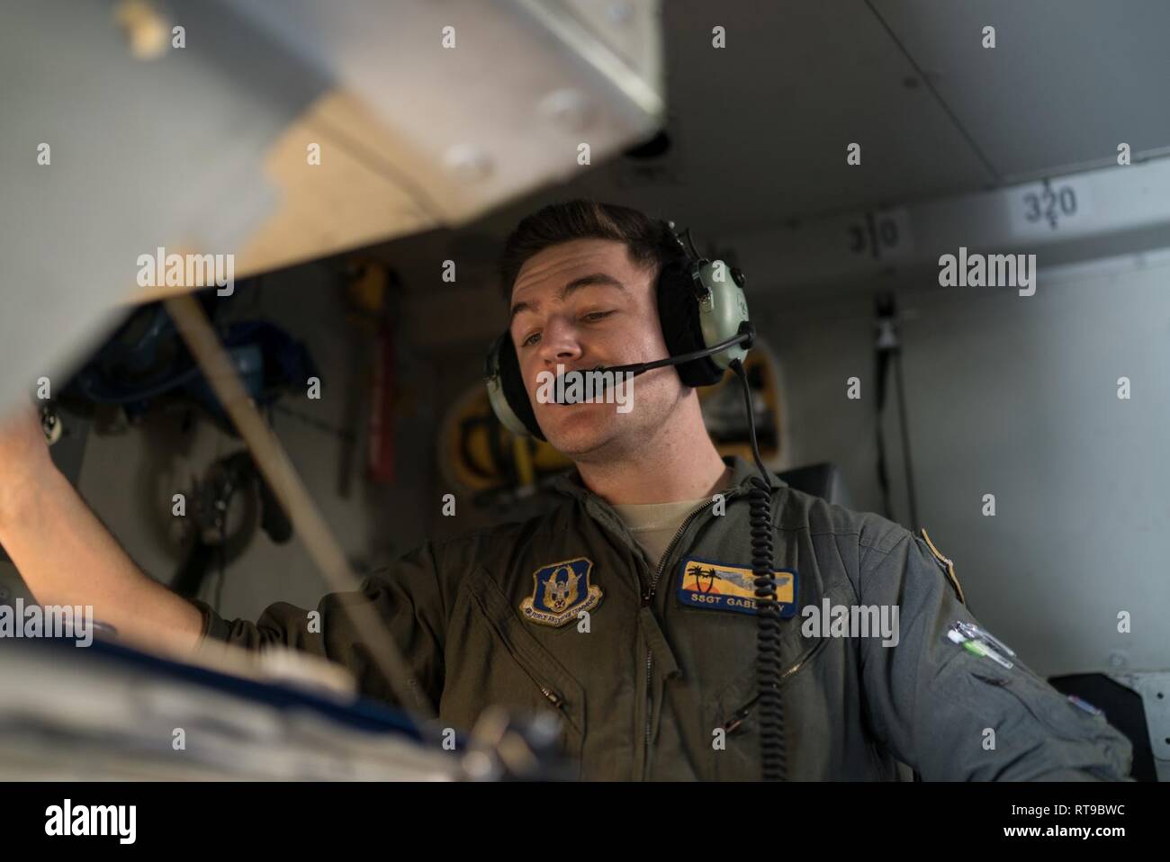 Air Force Reserve Staff Sgt. Gabe Day, a loadmaster with the 439th ...