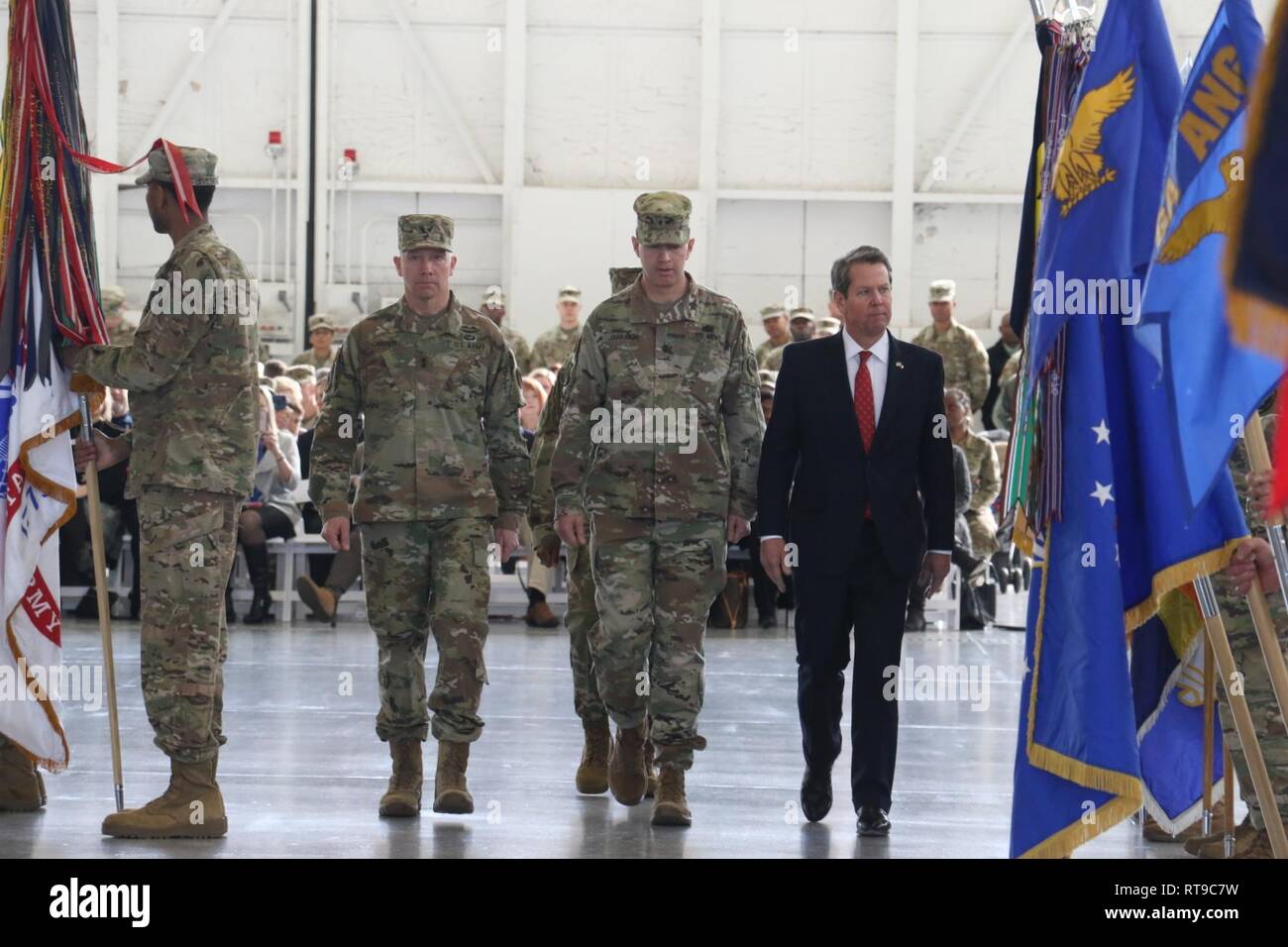 Maj. Gen. Thomas Carden, Maj. Gen. Joe Jarrard, and Governor Brian Kemp ...
