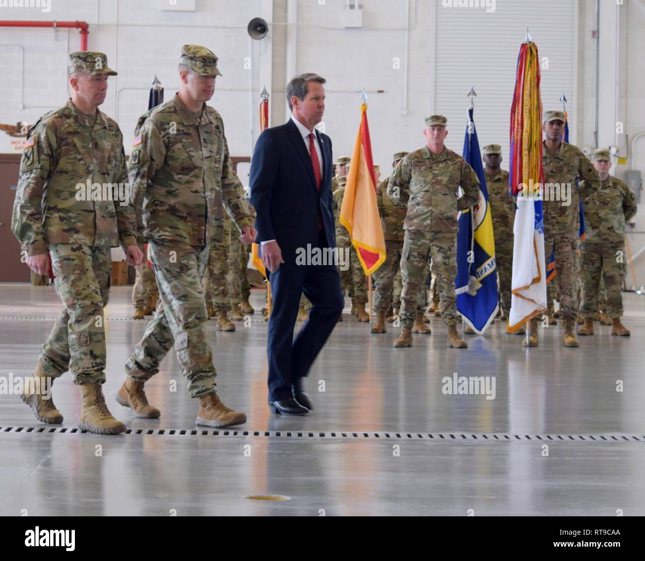 Governor Brian Kemp; Maj. Gen. Joe Jarrard, the 42nd Adjutant General ...