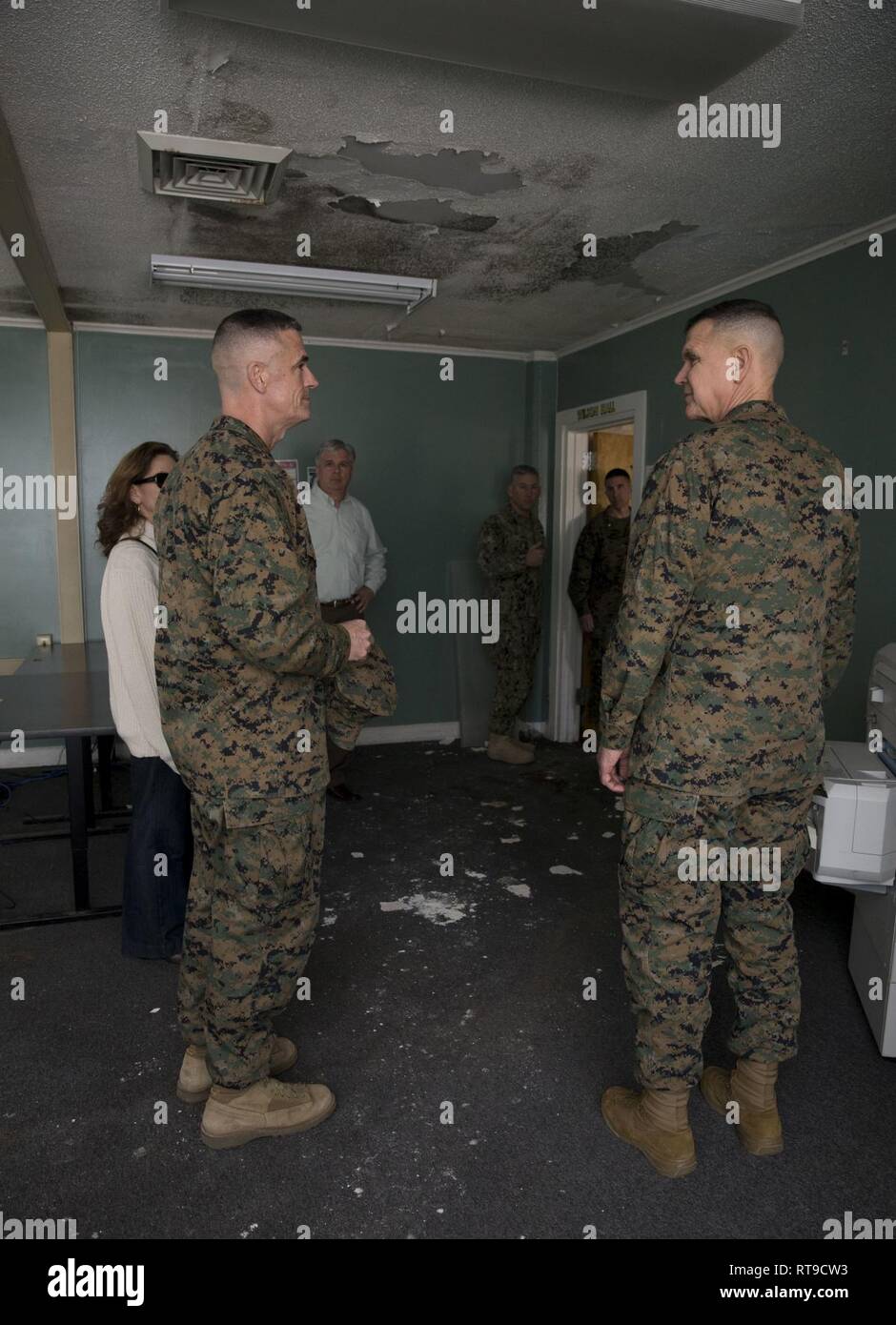 Col. James L. Shelton Jr., left, commanding officer, Marine Corps Combat Service Support Schools ...