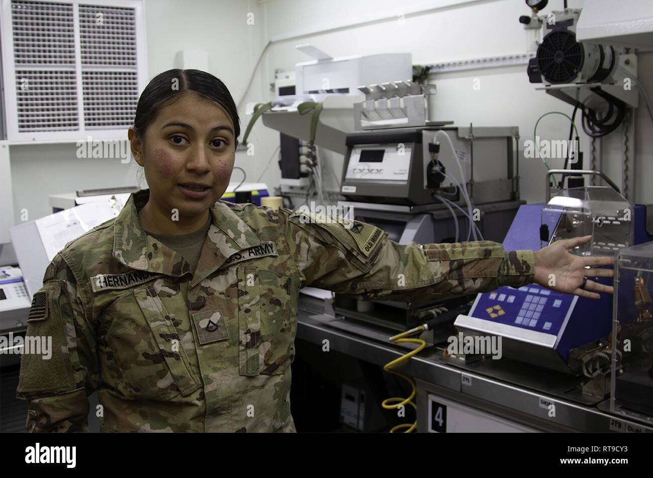 Pvt. 1st Class Vanessa Hernandez, 504th Quartermaster Company lab ...
