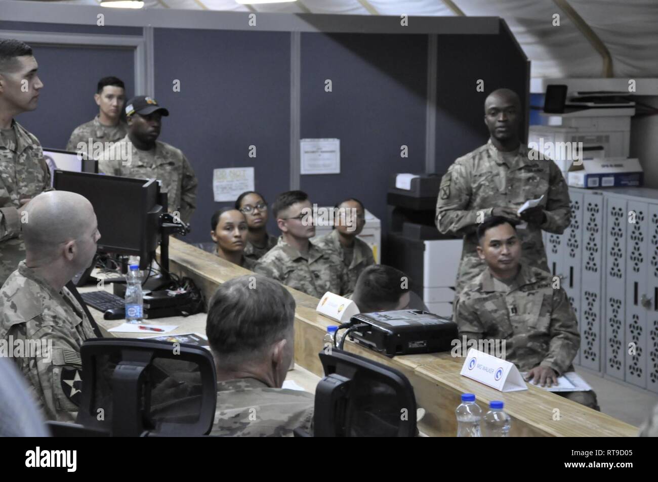 CW3 Sean Joseph, 524th Support Battalion maintenance chief, briefs the ...