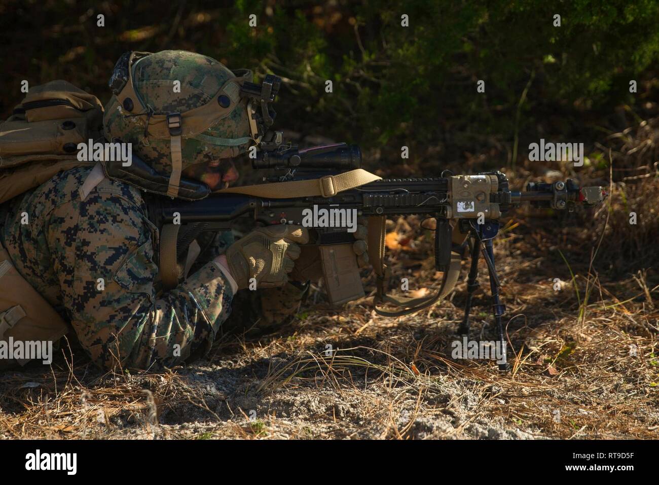 A U.S. Marine with 1st Battalion 6th Marine Regiment, 2nd Marine ...