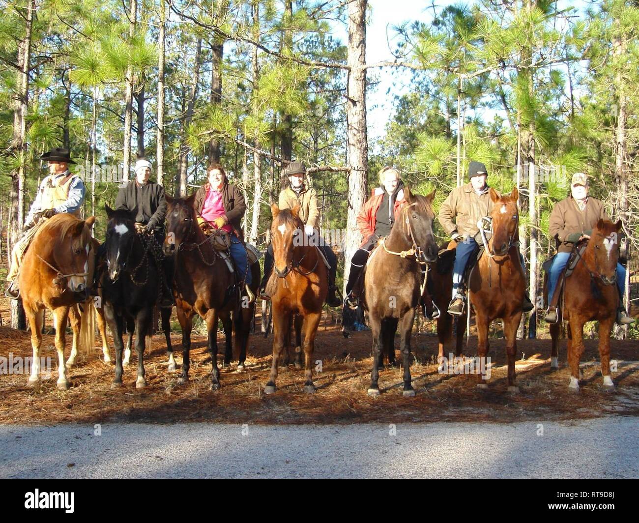 The Mounted Surveillance Team lines up before heading out on the first ...
