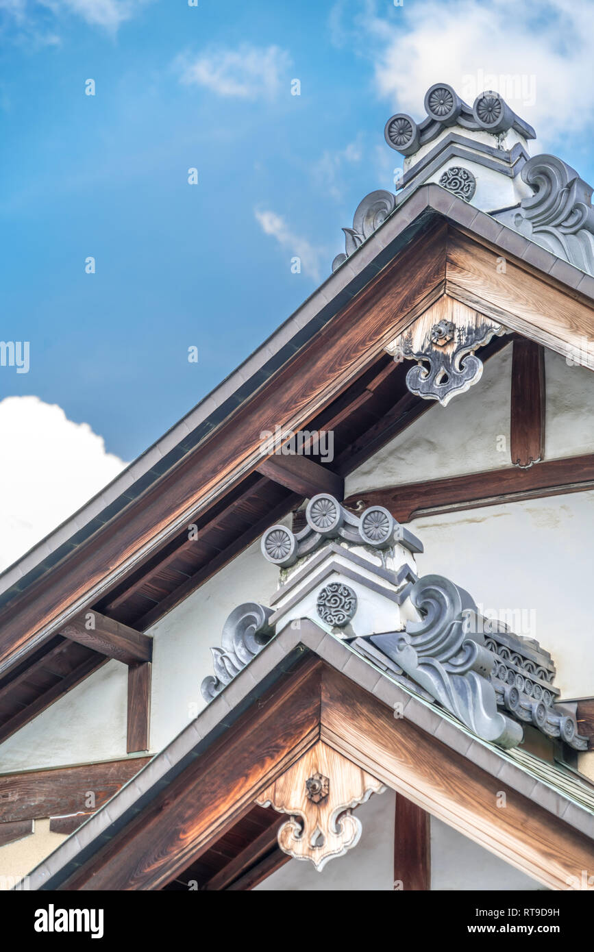 Hanagawara and Gegyo (gable) of Kanchi-in Shingon Buddhist temple ...