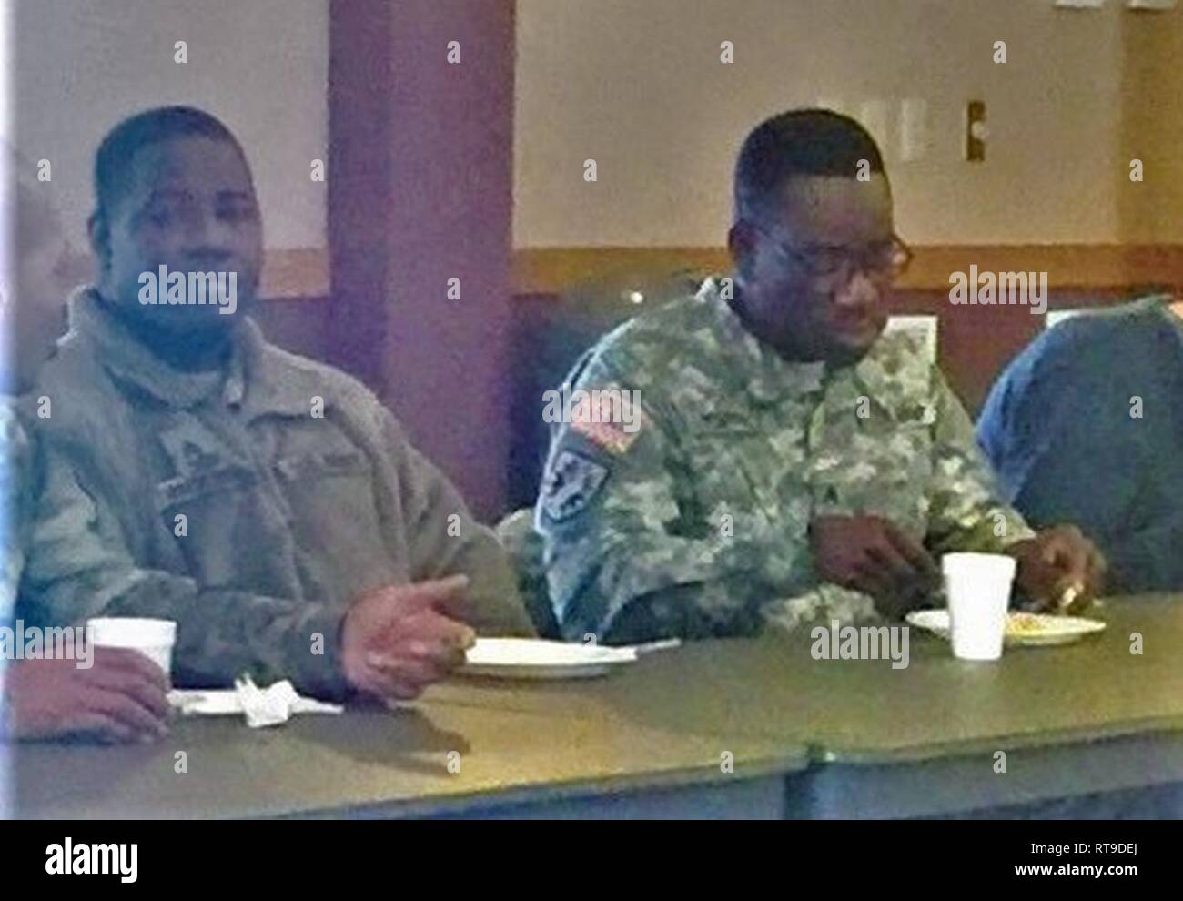 Military members participate in the USO Pancake Breakfast on Jan. 26 ...