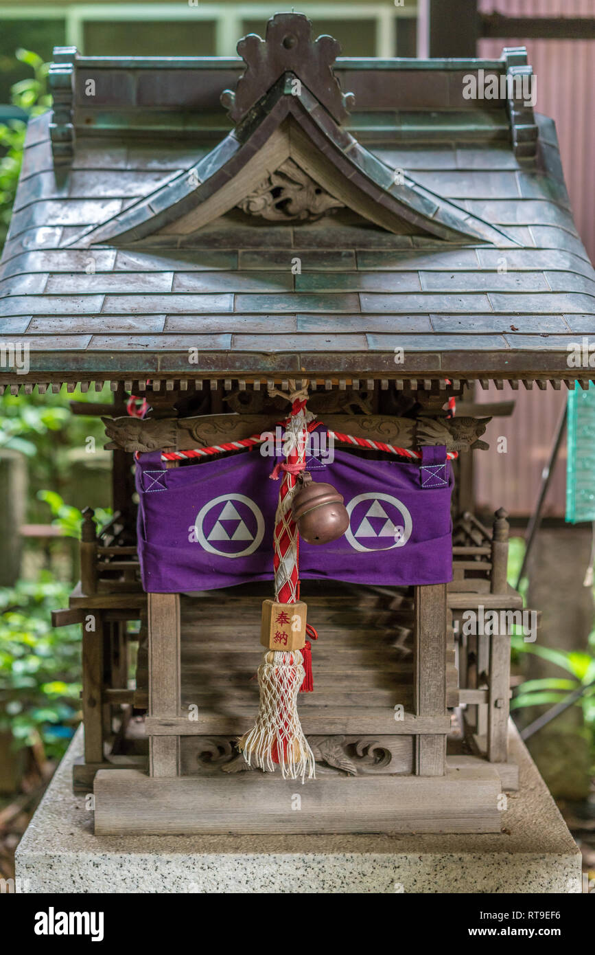 Setagaya, Tokyo, Japan - August 19, 2017: Benten-sha Small shinto shrine located inside Kitazawa ...