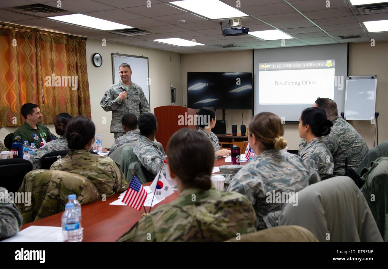 U.S. Air Force Chief Master Sgt. Roy Hensley, superintendent with the ...