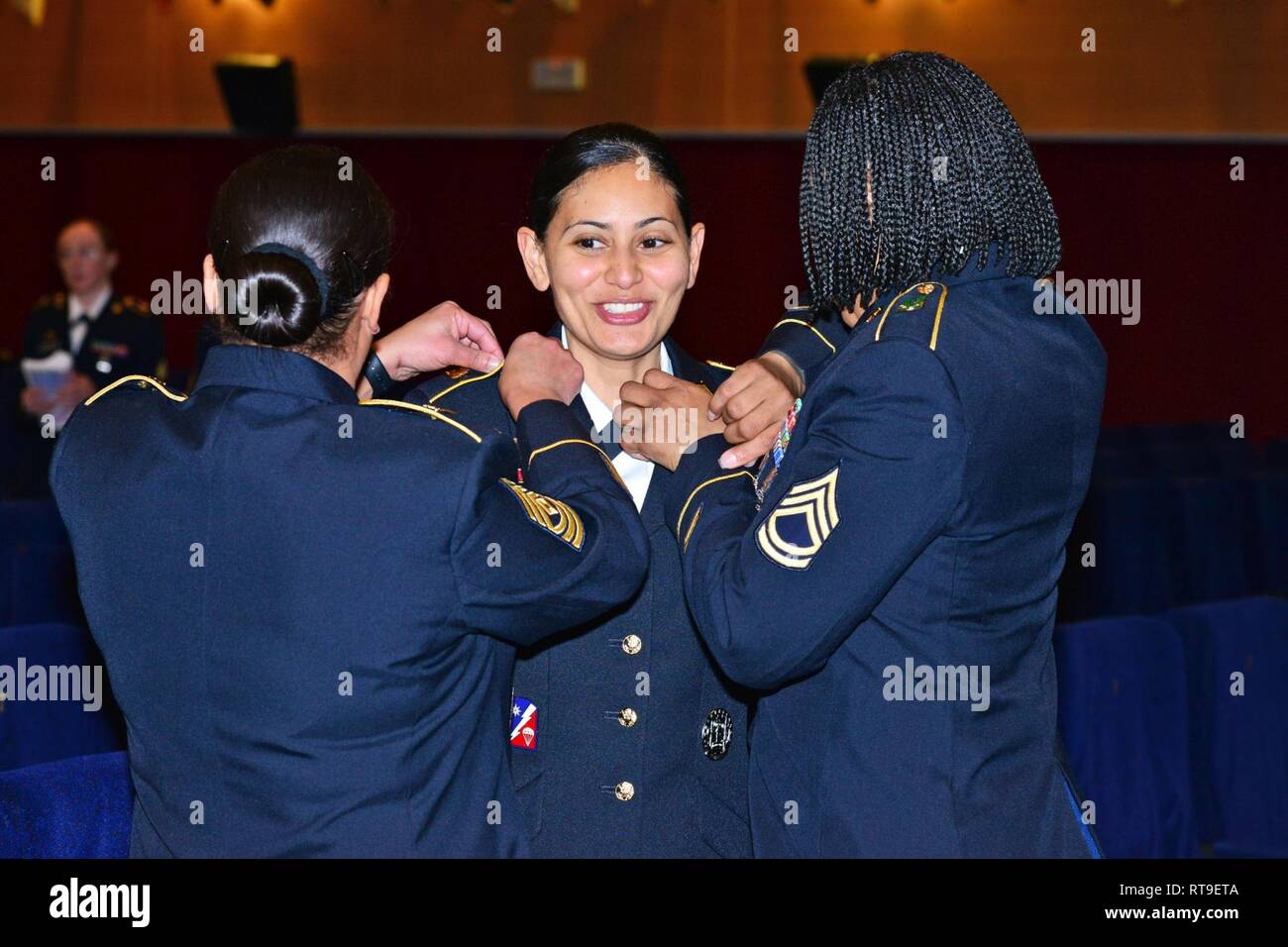 U.S. Army 1st Sgt. Salem Wilkins (left) and Sgt. 1st Class Juadia Tabio ...