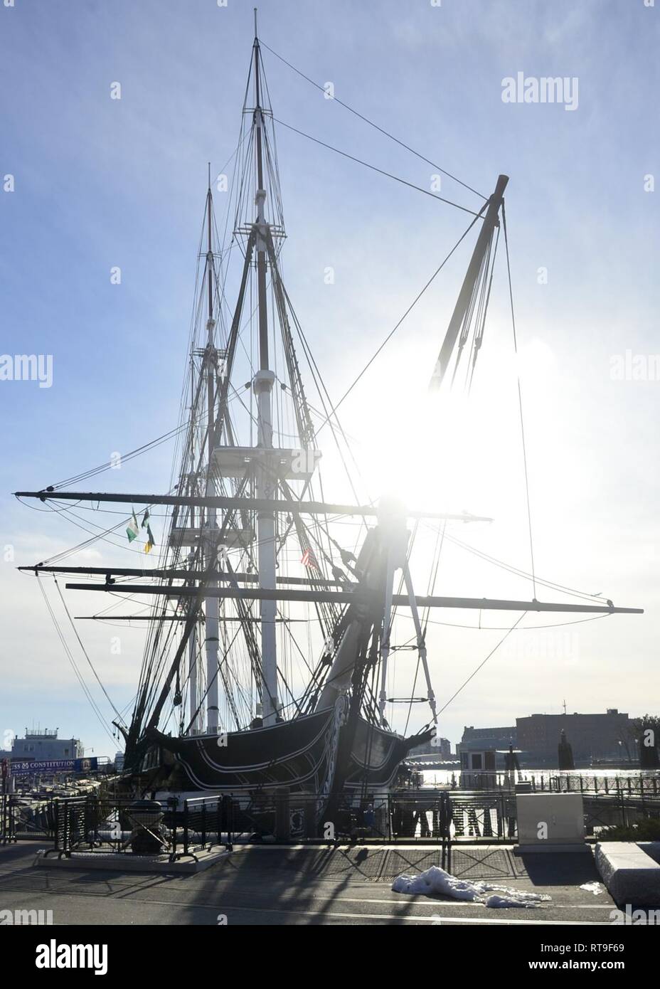 BOSTON (Jan. 28, 2019) USS Constitution sits moored pierside at Boston ...
