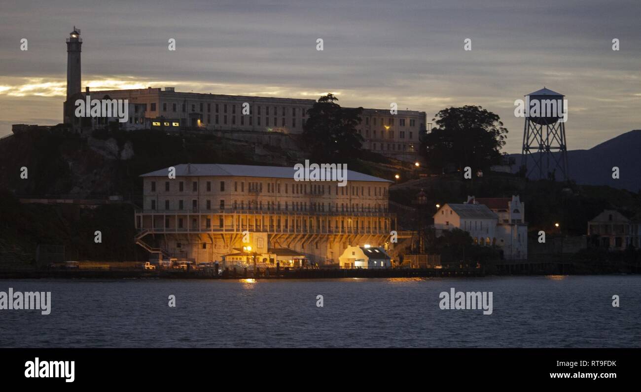 The former federal prison U.S. Penitentiary Alcatraz sits atop Alcatraz ...