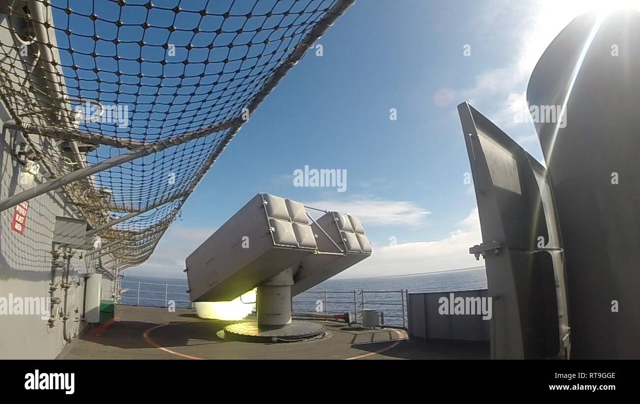 PACIFIC OCEAN (Jan. 29, 2019) A RIM-7P missile is fired from a NATO Sea ...
