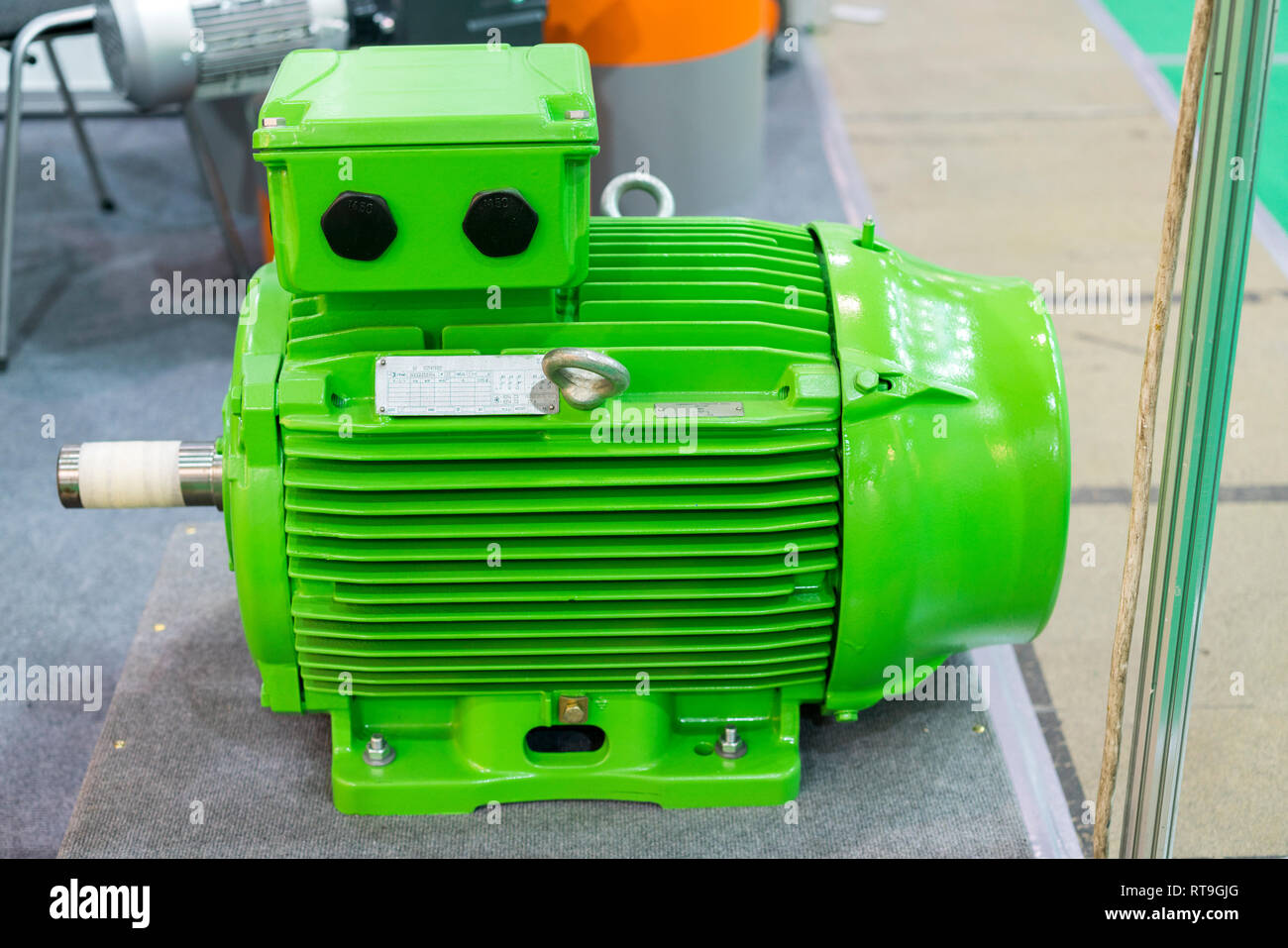 Green electric motor Stock Photo - Alamy