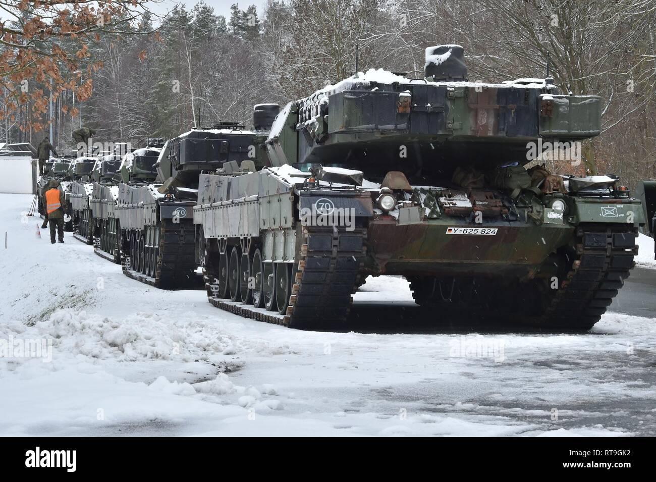 German army Leopard 2 main battle tanks with the 104th Tank Battalion ...