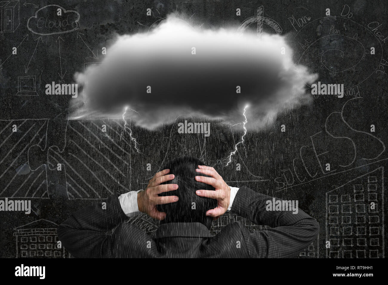Person rain cloud over hi-res stock photography and images - Alamy