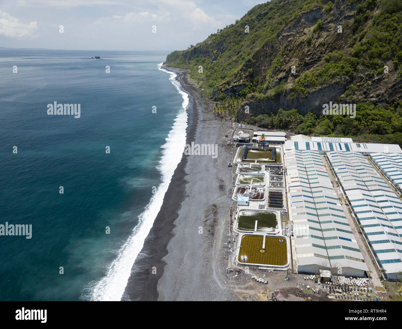 Indonesia, Bali, Karangasem, Bugbug beach, Shrimp farm Stock Photo - Alamy