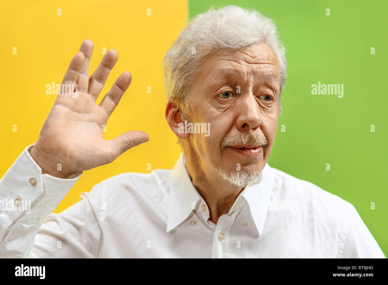 Screaming, hate, rage. Crying emotional angry man screaming on studio ...