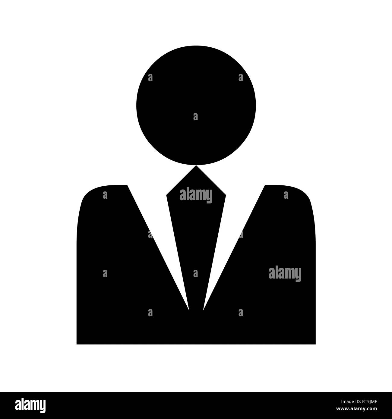 Person with a tie symbol icon Stock Photo - Alamy