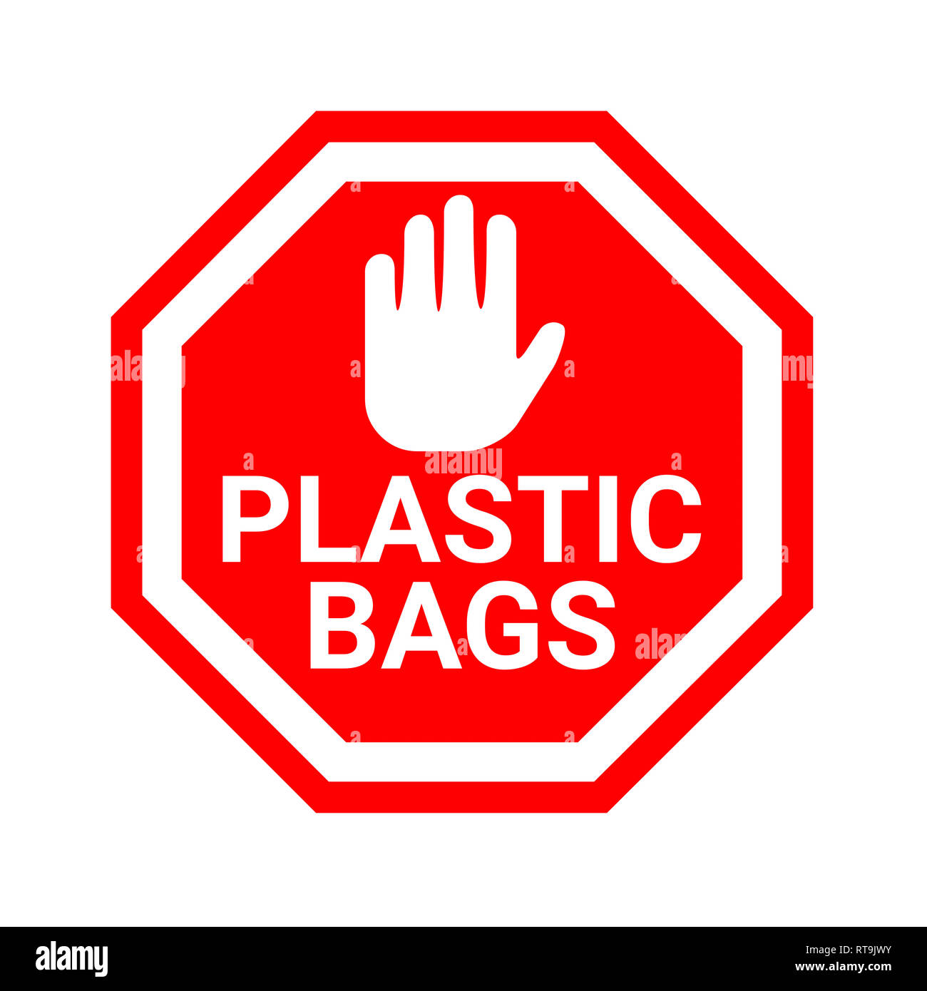 Stop plastic bags sign illustration Stock Photo - Alamy