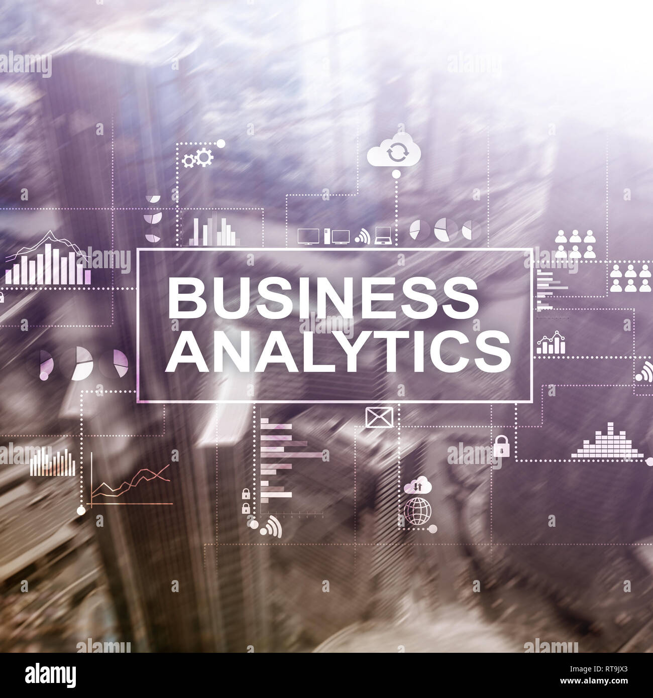 Business analytics concept on double exposure background Stock Photo ...