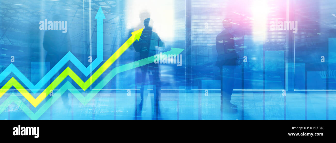 Financial growth arrows graph. Investment and trading concept Stock ...