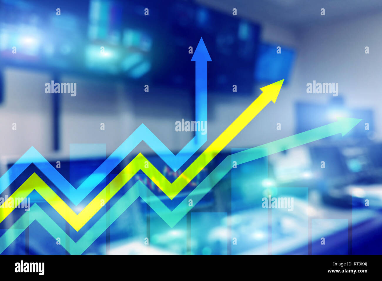 Financial growth arrows graph. Investment and trading concept Stock ...