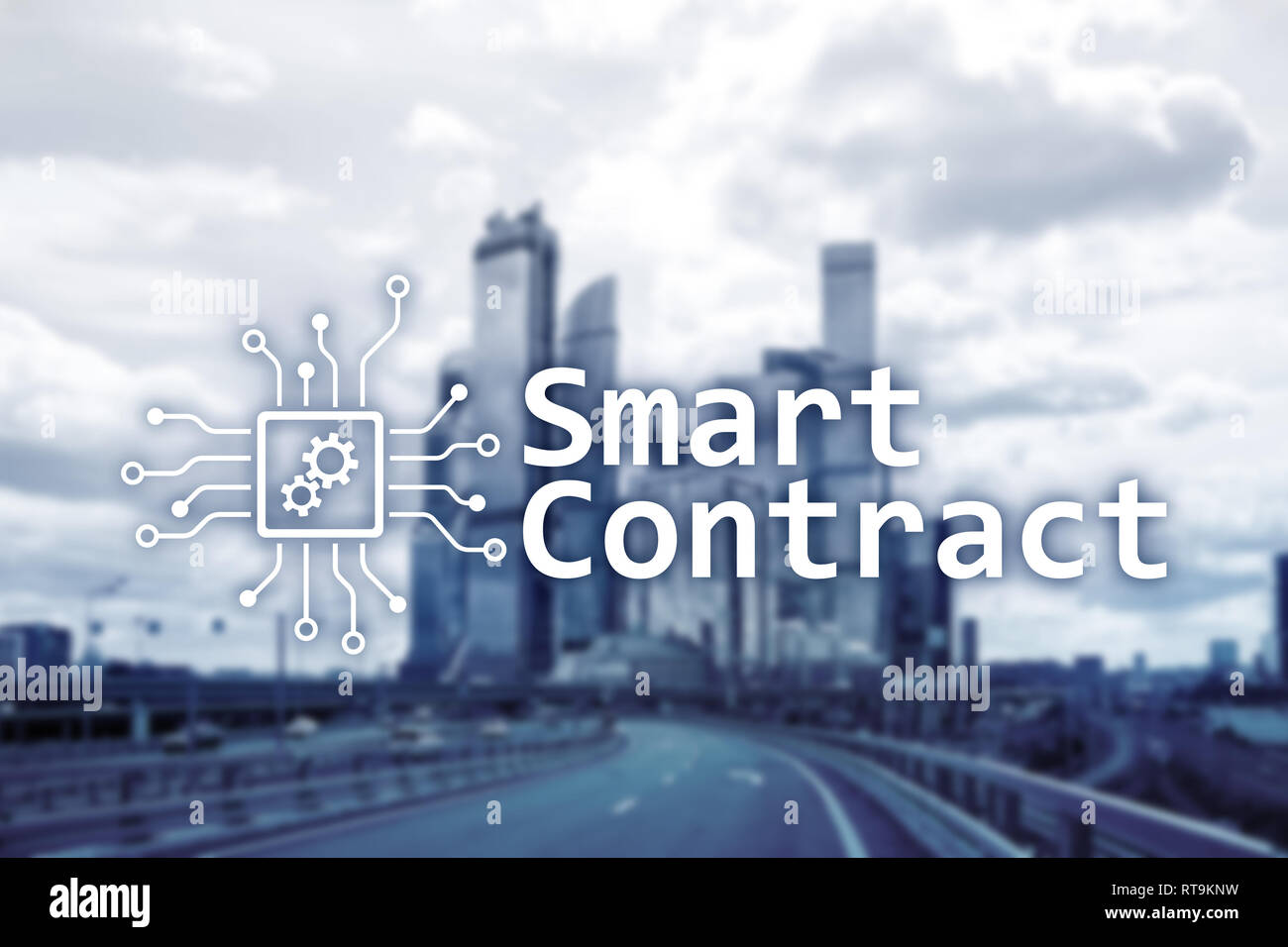 Smart contract, blockchain technology in business, finance hi-tech ...