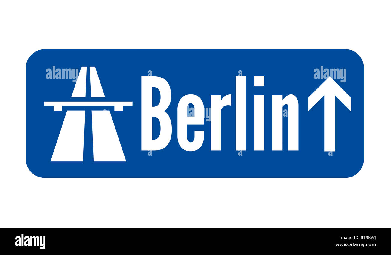 Berlin direction and road sign Stock Photo - Alamy