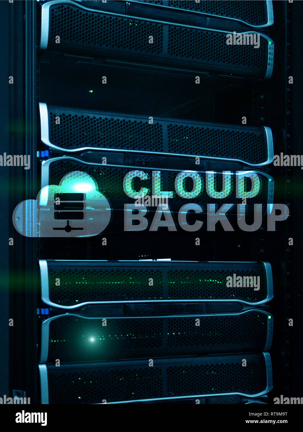 Cloud backup. Server data loss prevention. Cyber security Stock Photo ...