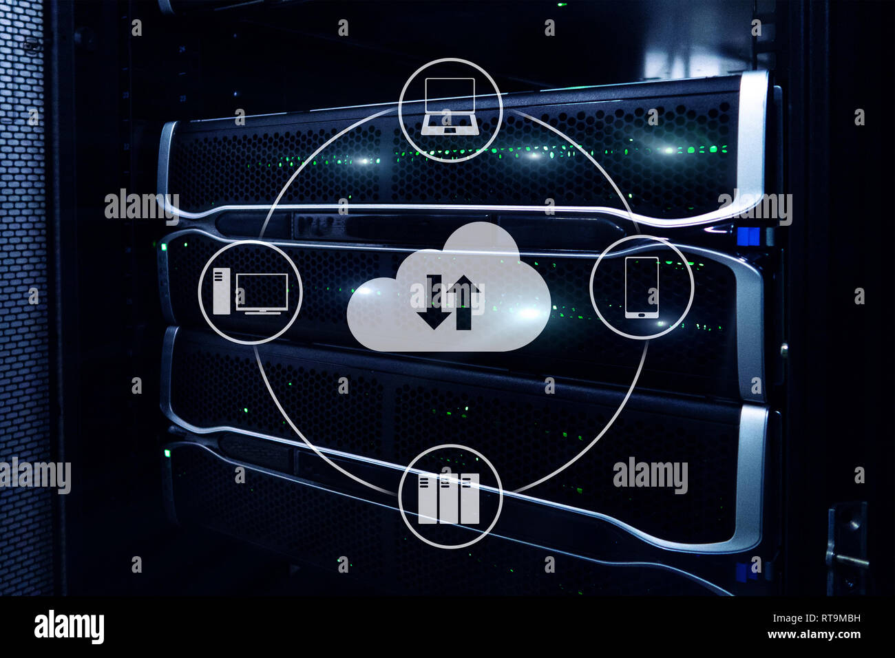 CLoud server and computing, data storage and processing. Internet and ...