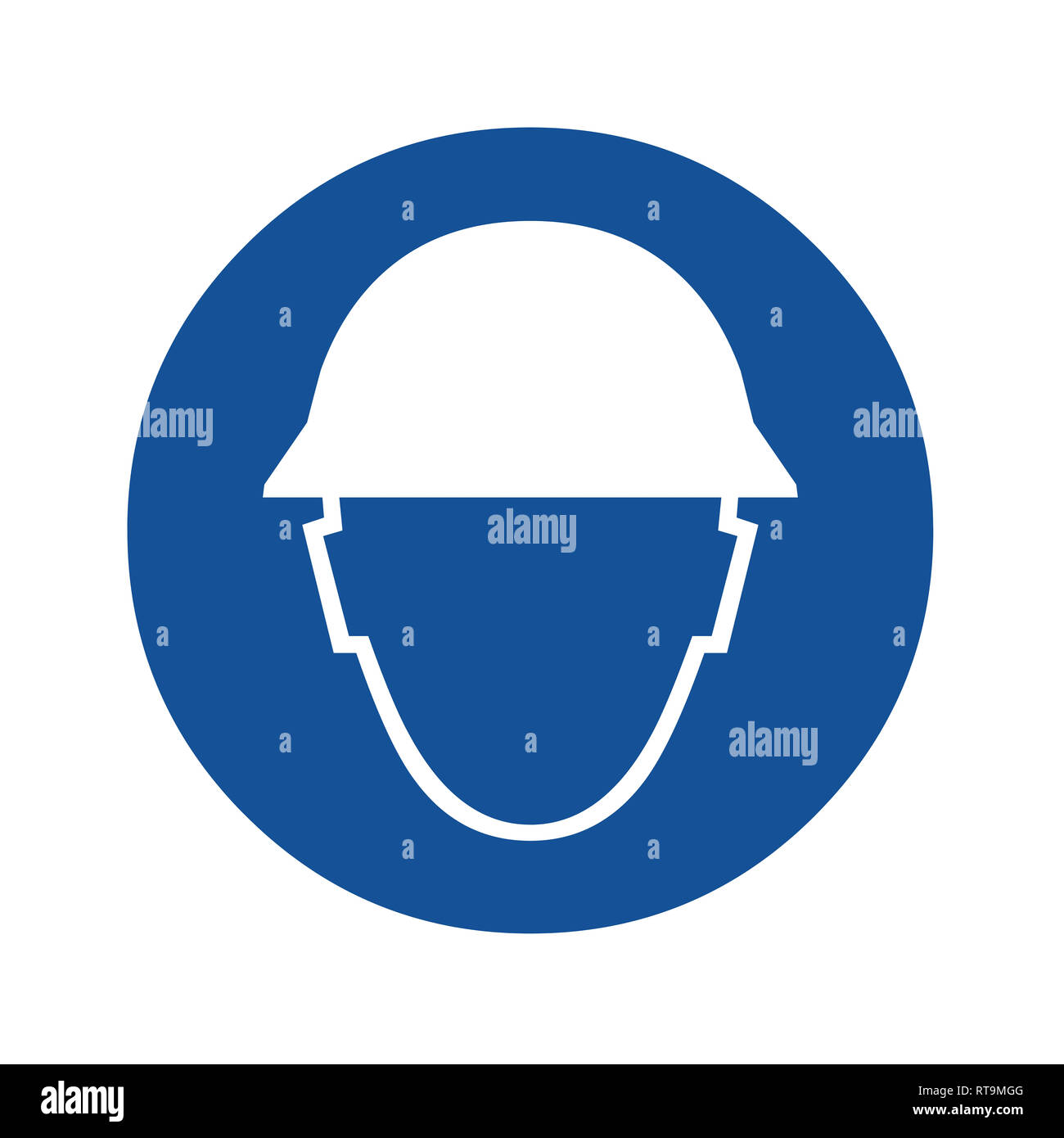 Safety sign head protection Stock Photo - Alamy
