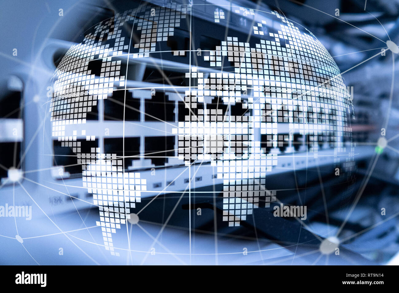 3D Earth as telecommunication and internet technology concept Stock ...