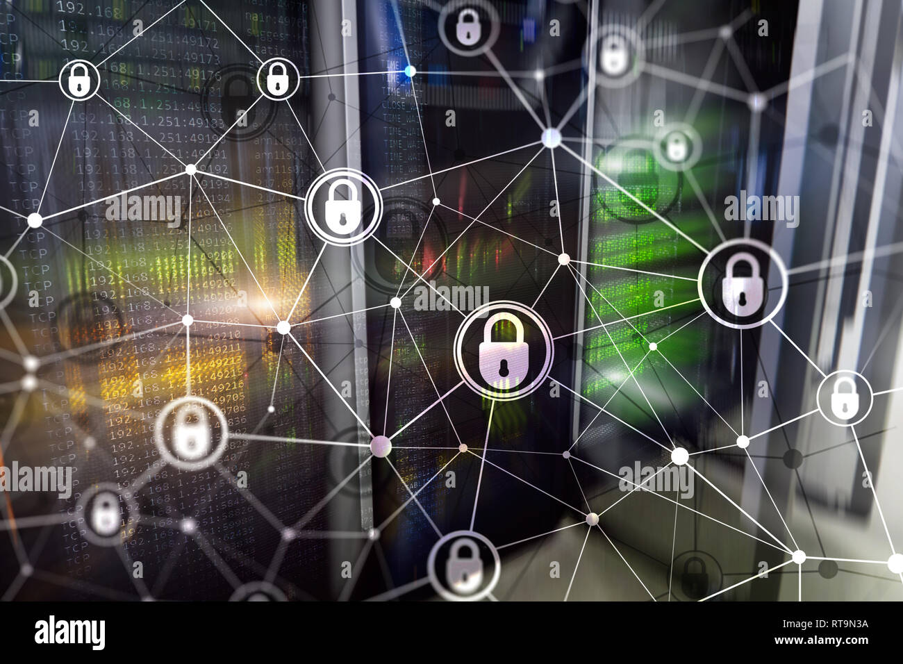 Cyber security, information privacy, data protection concept on modern ...