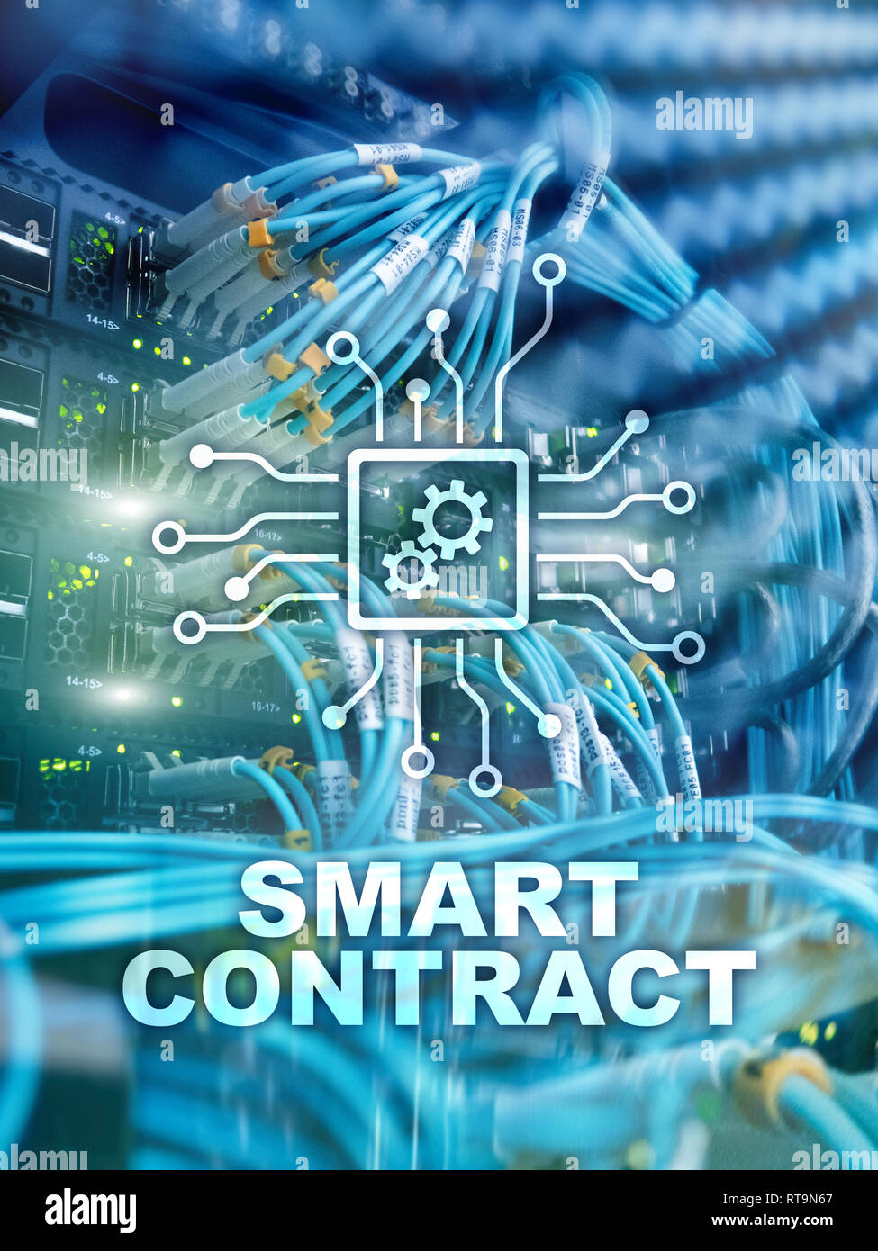 Smart contract, blockchain technology in modern business Stock Photo ...