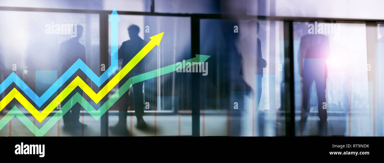 Financial growth arrows graph. Investment and trading concept Stock ...
