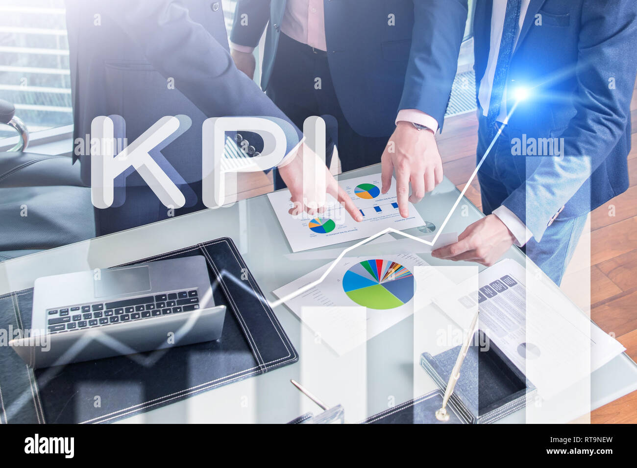 KPI - Key performance indicator graph on blurred background Stock Photo ...