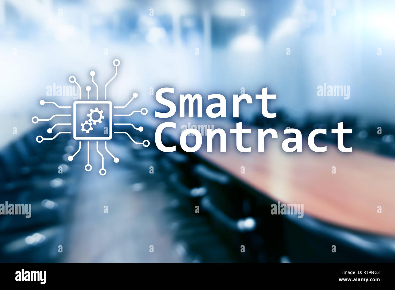 Smart contract, blockchain technology in business, finance hi-tech ...