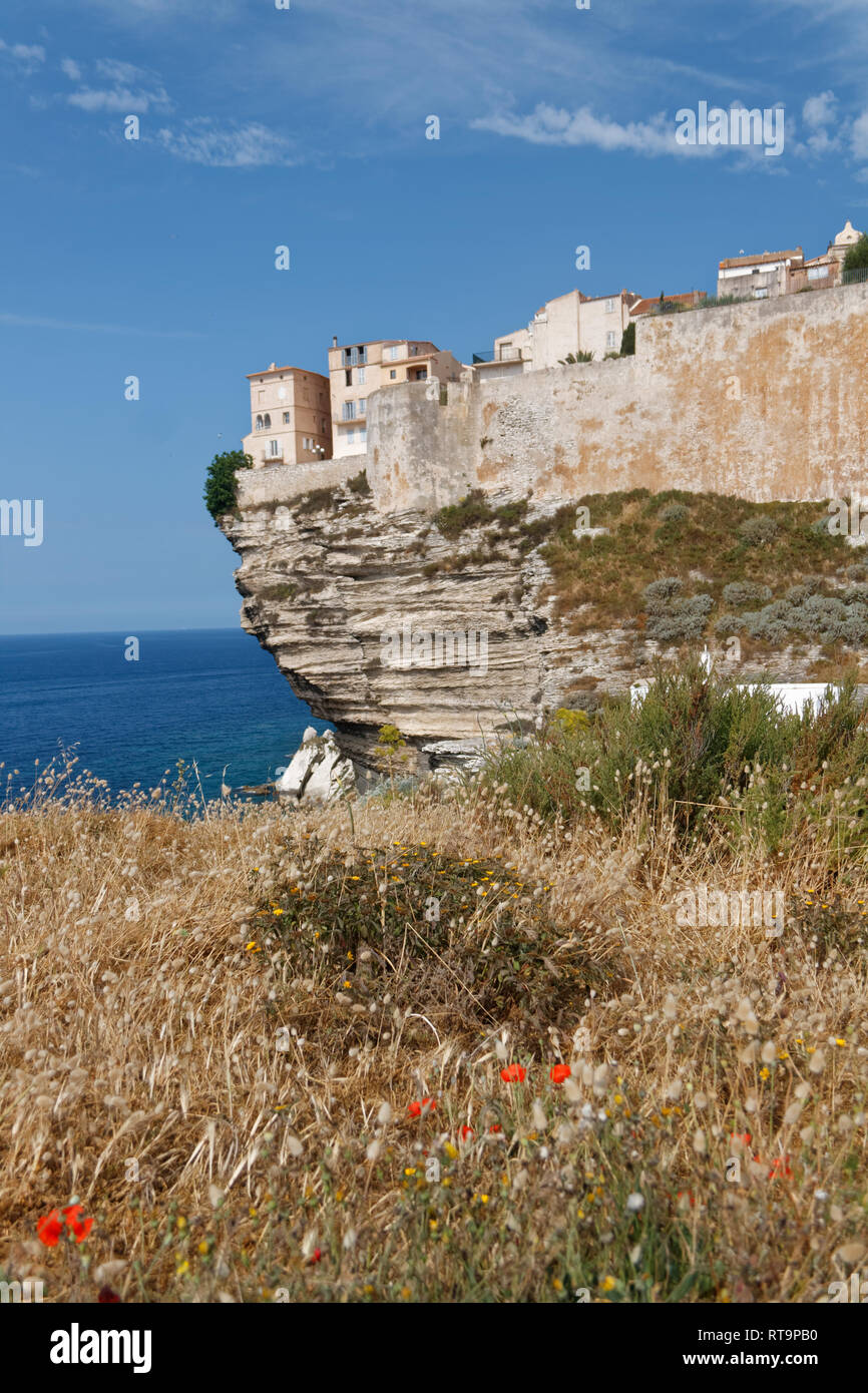 Views of Bonifacio and the cliffs Stock Photo - Alamy