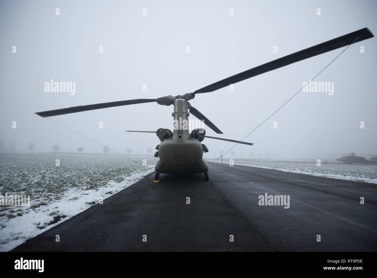 The cargo door of a U.S. Army CH-47 Chinook helicopter from the 1st ...