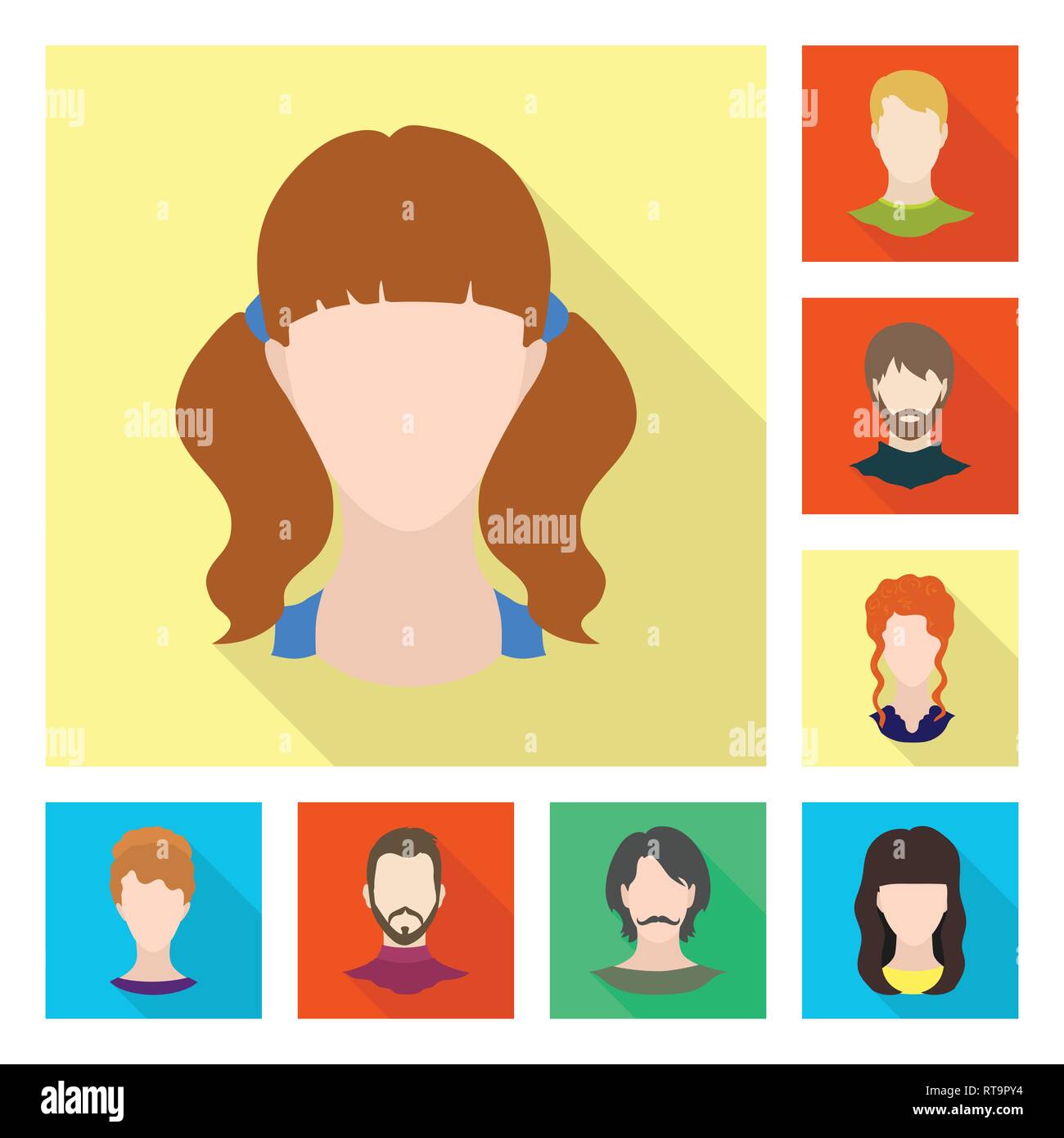 Vector illustration of avatar and dummy sign. Set of avatar and figure ...