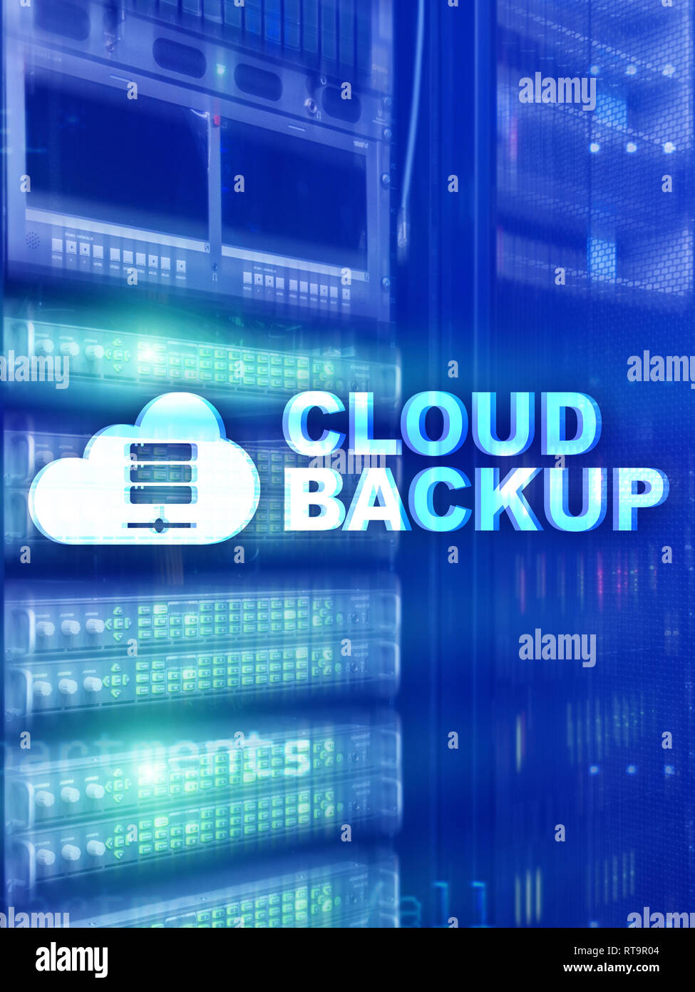 Cloud backup. Server data loss prevention. Cyber security Stock Photo ...