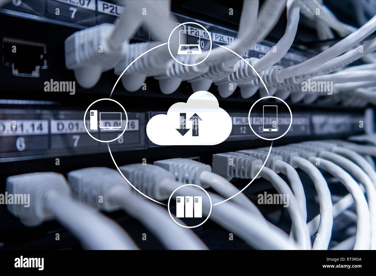 CLoud server and computing, data storage and processing. Internet and ...