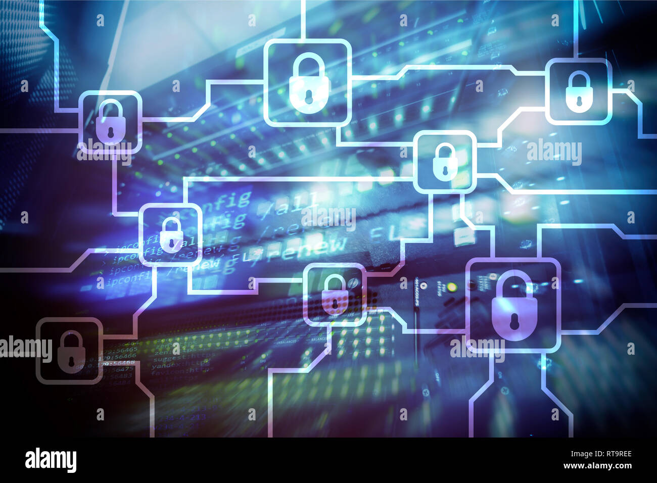 Blochain information encryption. Cyber security, crypto currency Stock ...