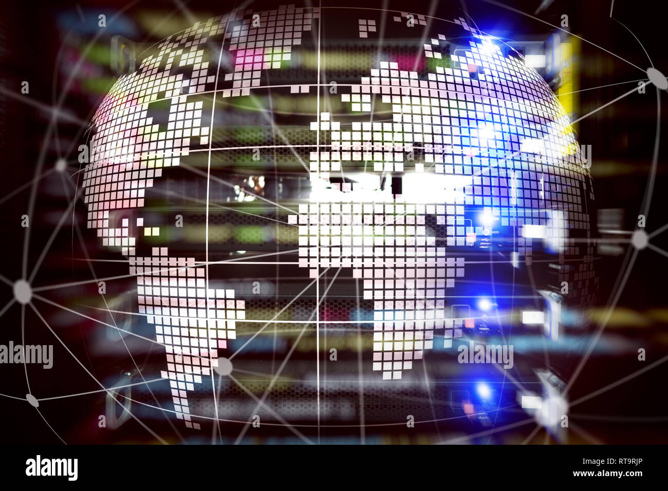 3D Earth as telecommunication and internet technology concept Stock ...