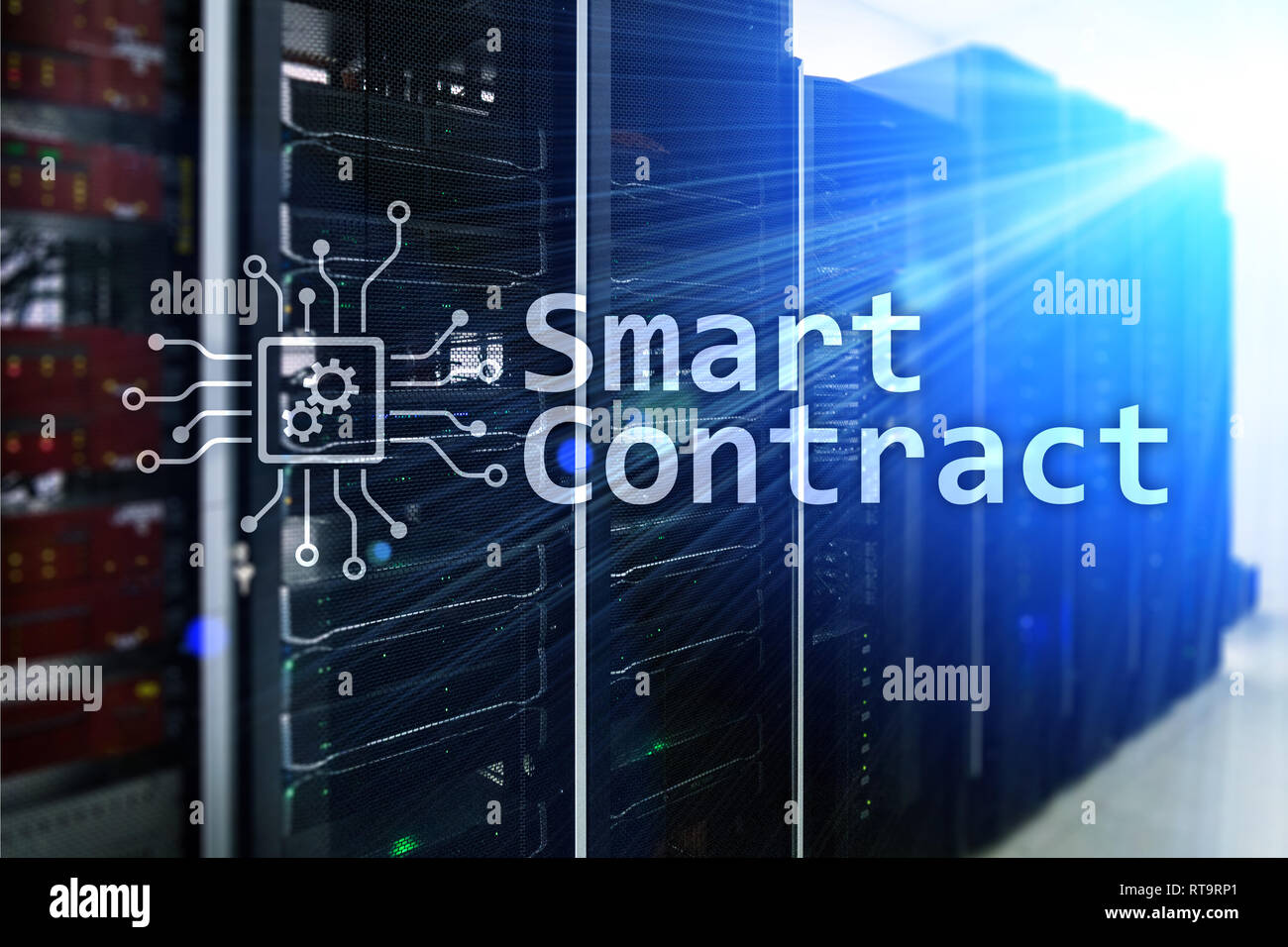 Smart contract, blockchain technology in modern business Stock Photo ...