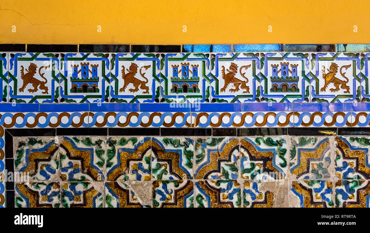Seville alcazar ceramic tiles hi-res stock photography and images - Alamy