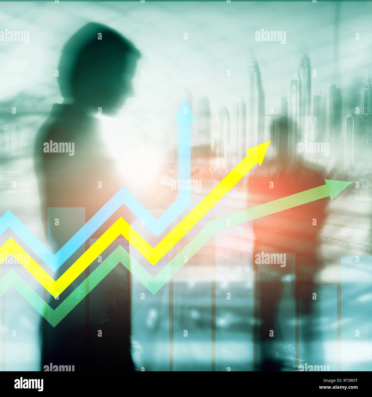 Financial growth arrows graph. Investment and trading concept Stock ...