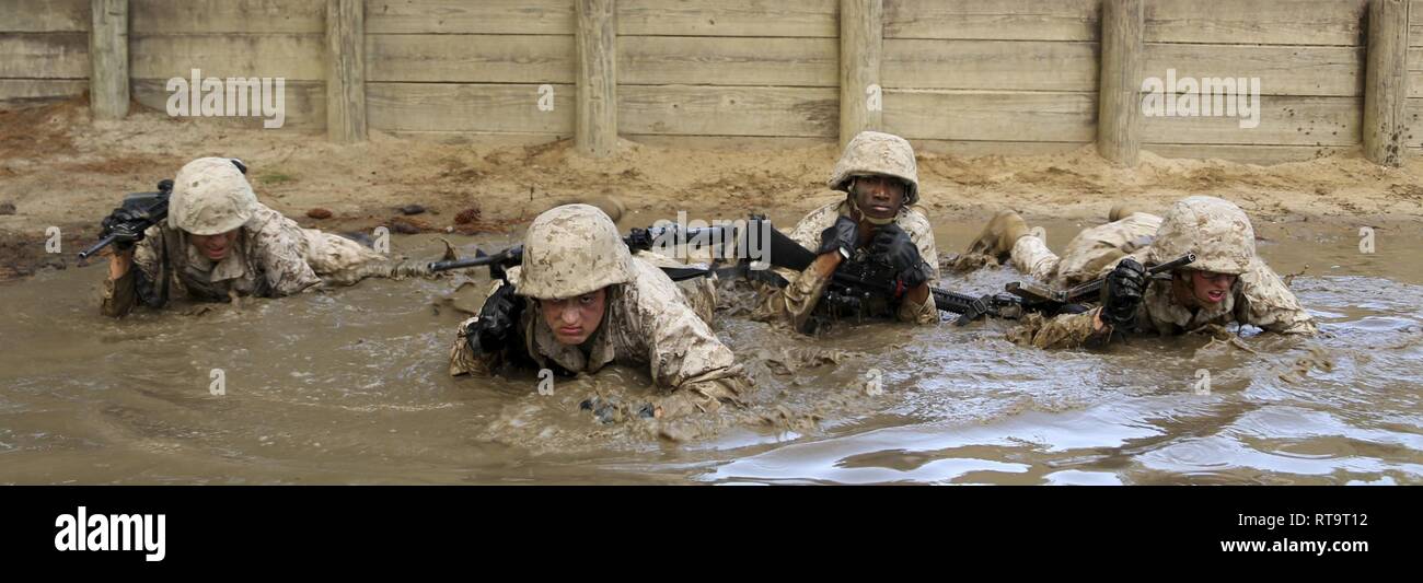 Recruits With Alpha Company 1st Recruit Training Battalion Complete