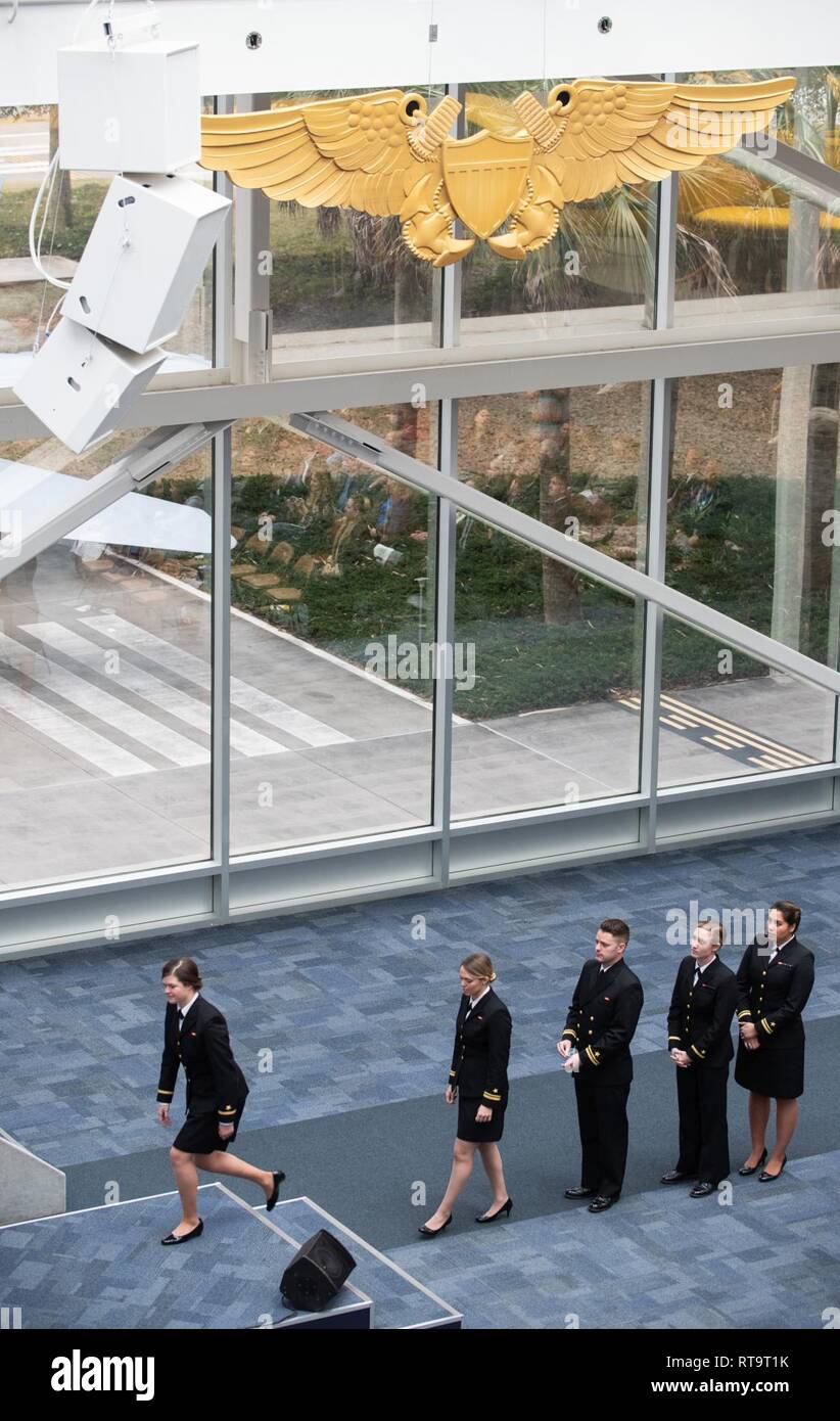 A newly graduated Naval Flight Officer receives their wings from Air ...