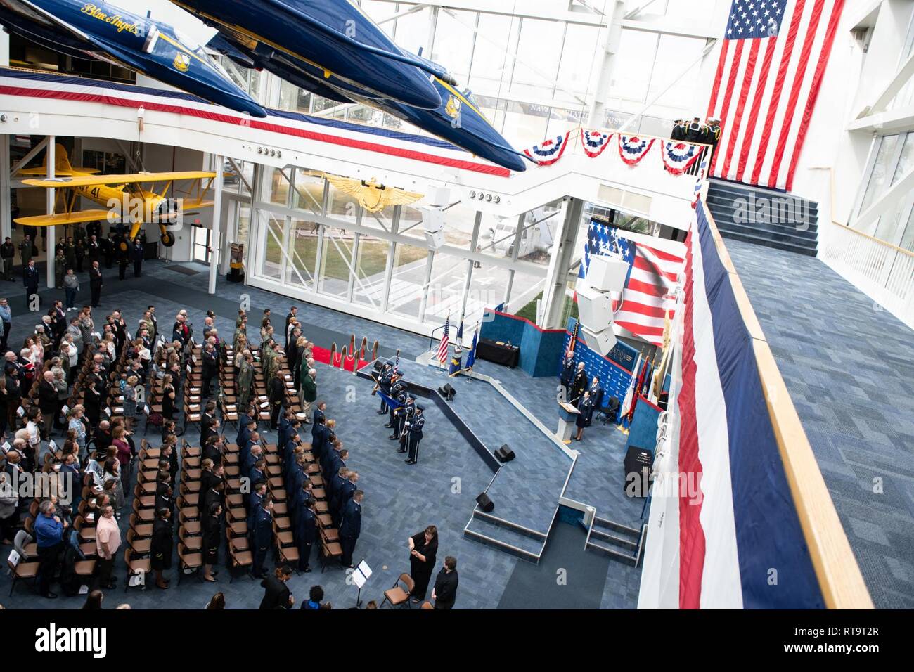 An Air Force Honor Guard presents the colors during a Winging Ceremony ...